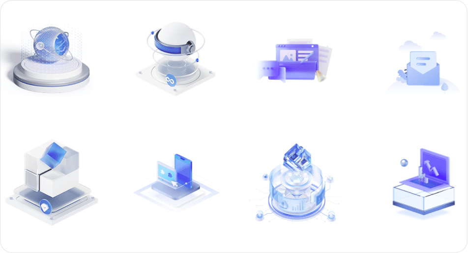 Futuristic 3D Icon Set